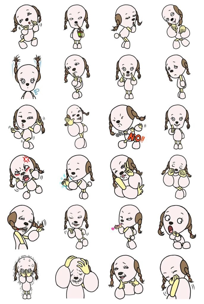 Beagle and Pomeranian 01 - stickerdl.com